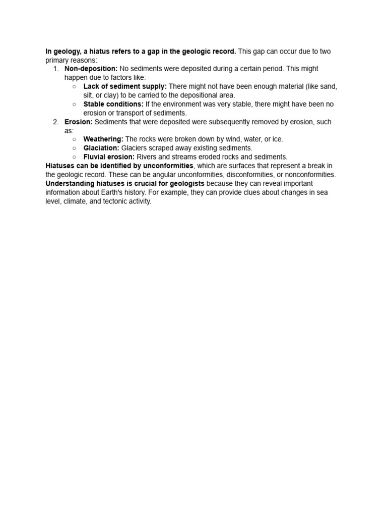 What Is The Hiatus in Geology | PDF