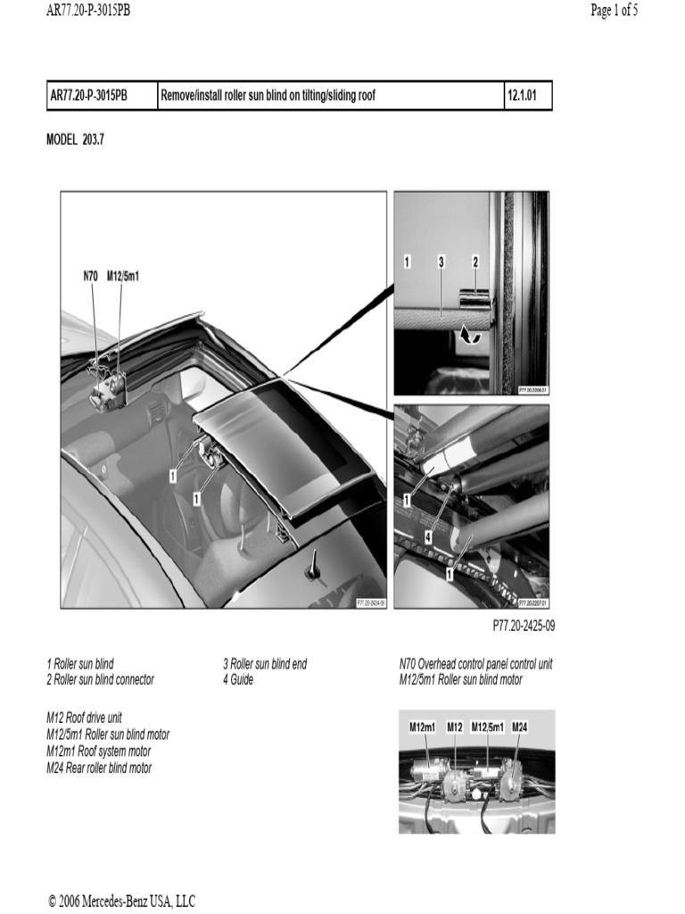 Install Roller Sun Blind Roof Guide | PDF | Trunk (Car) | Manufactured ...