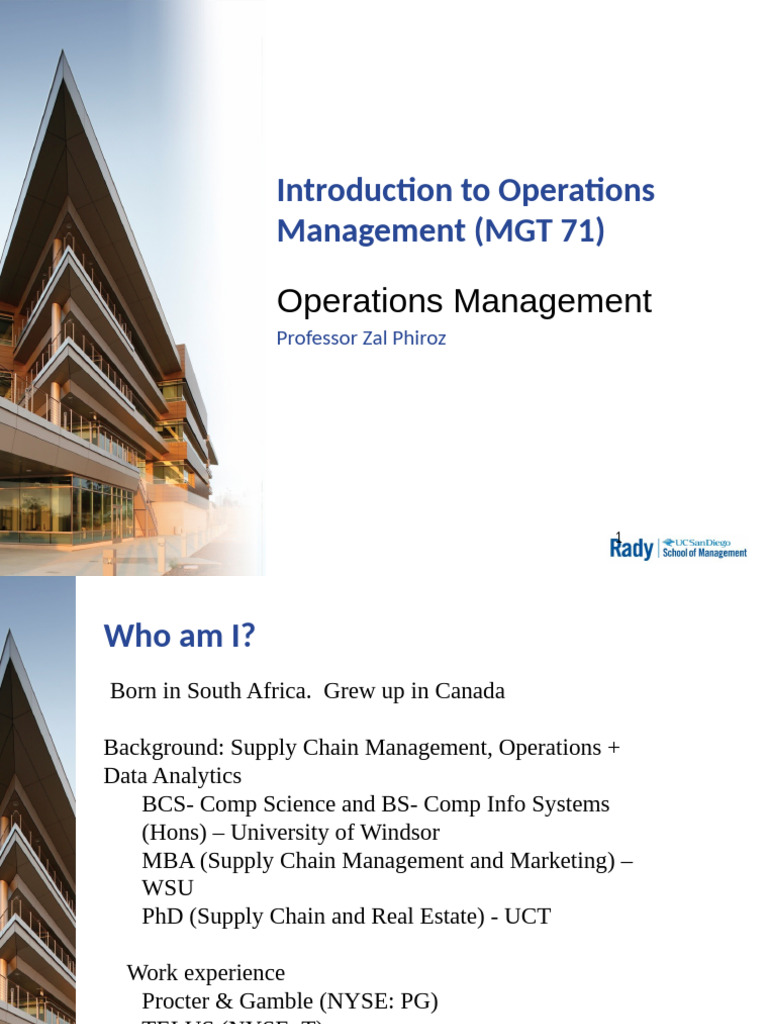 MGT 71 - Session 1 | PDF | Operations Management | Supply Chain