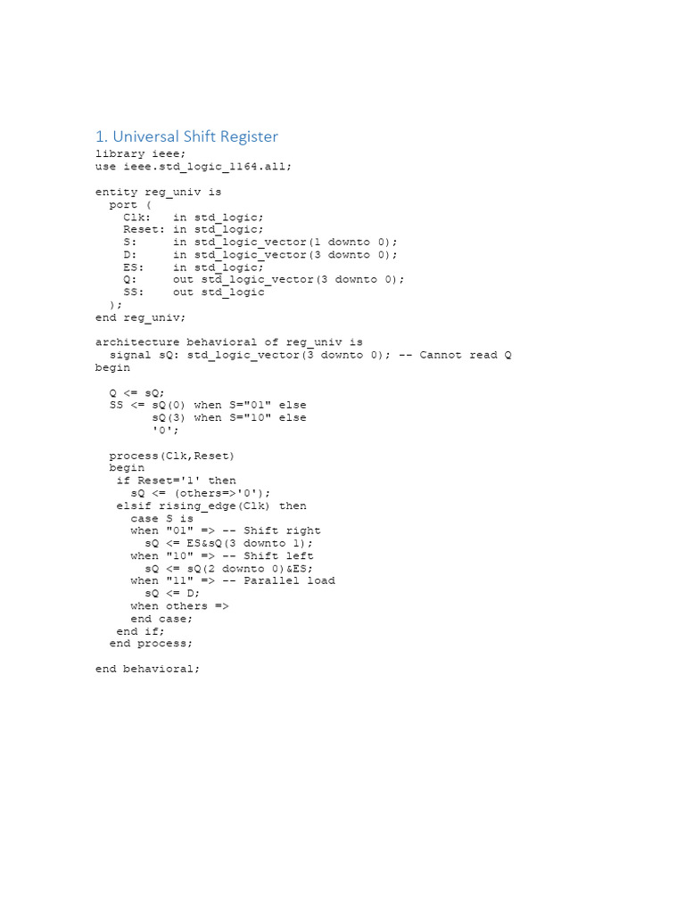 Ejercicios Basicos Secuencial VHDL Solucion | PDF | Vhdl | Computer Programming