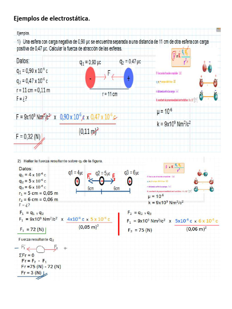 Ejemplos de Electrostática | PDF