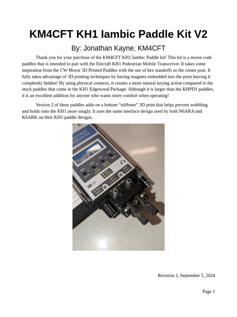 KM4CFT KH1 Iambic Paddle Kit Guide | PDF | Electrical Connector ...