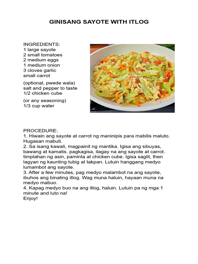 Abot Kaya Ulam Recipe | PDF