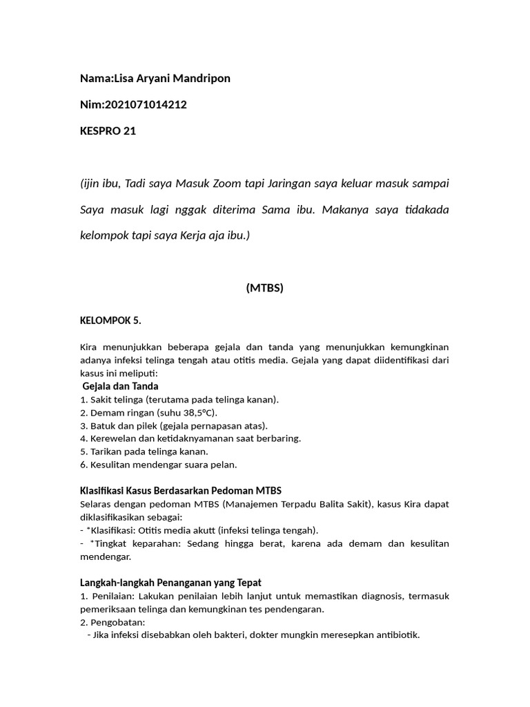 Lisa Aryani Mandripon (MTBS) | PDF