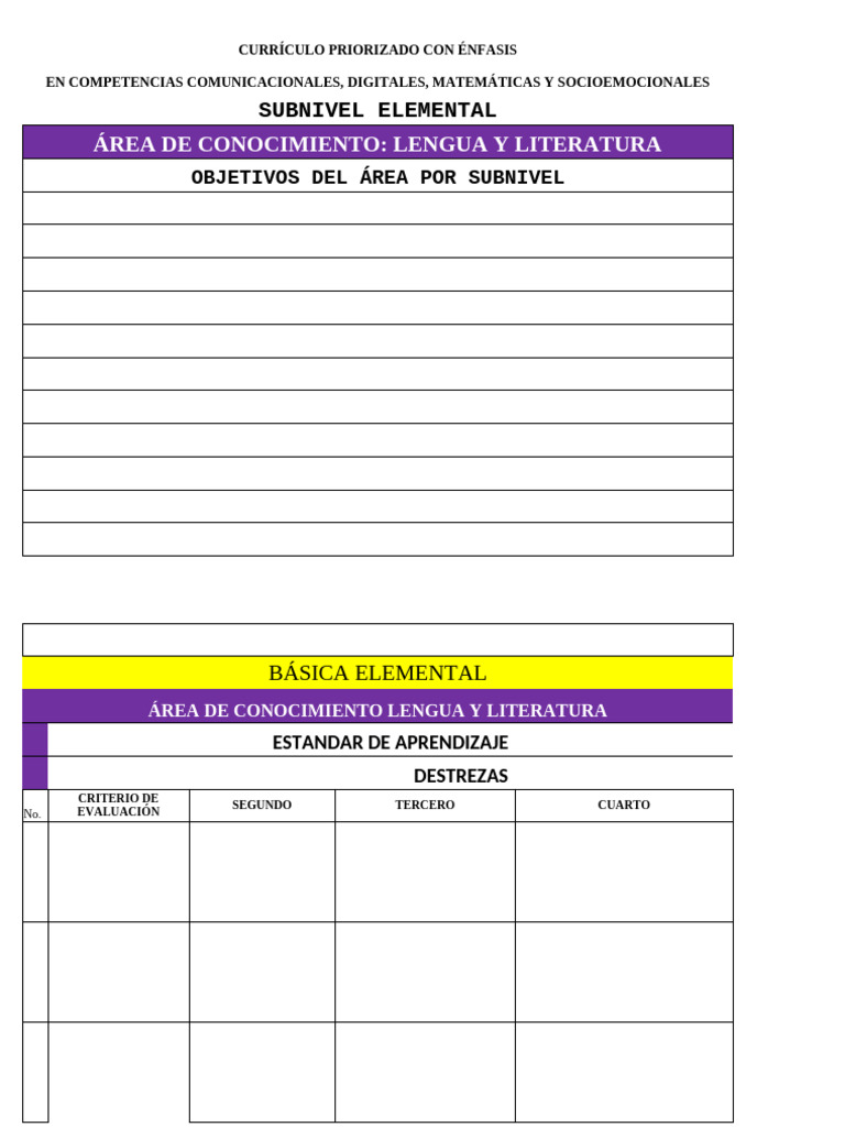 1 - Modelo Matriz de Desagregación de Destrezas e Indicadores | PDF ...