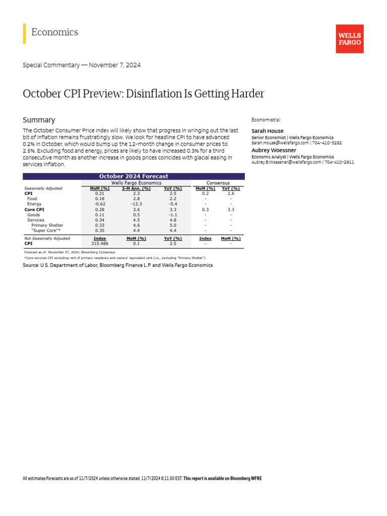 October CPI Preview: Inflation Trends | PDF | Consumer Price Index ...