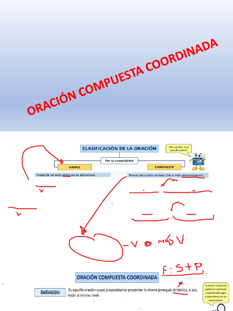 Clase Oración Compuesta Coordinada 1 - 4º Secundaria | PDF