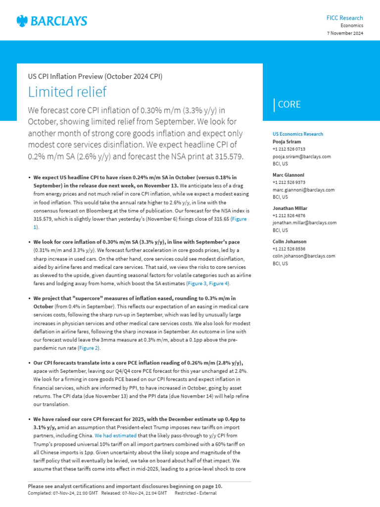 US CPI Inflation Insights | PDF | Consumer Price Index | Inflation