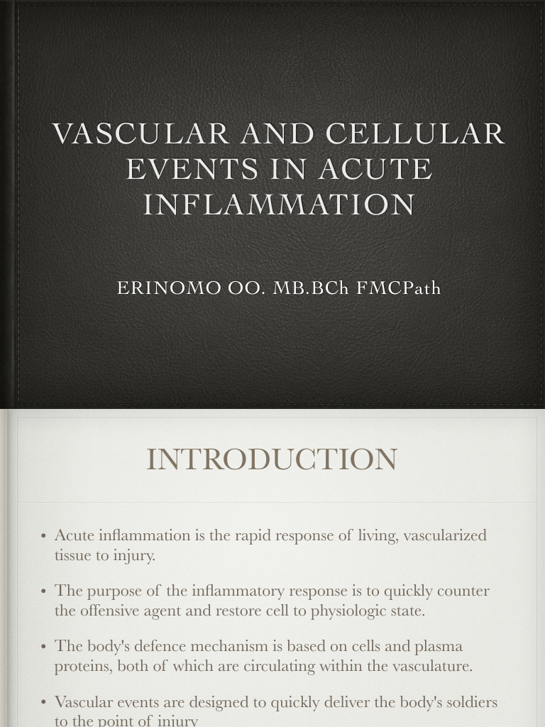 Cellular & Vascular Events in Acute Inflammation | PDF | Blood Vessel ...