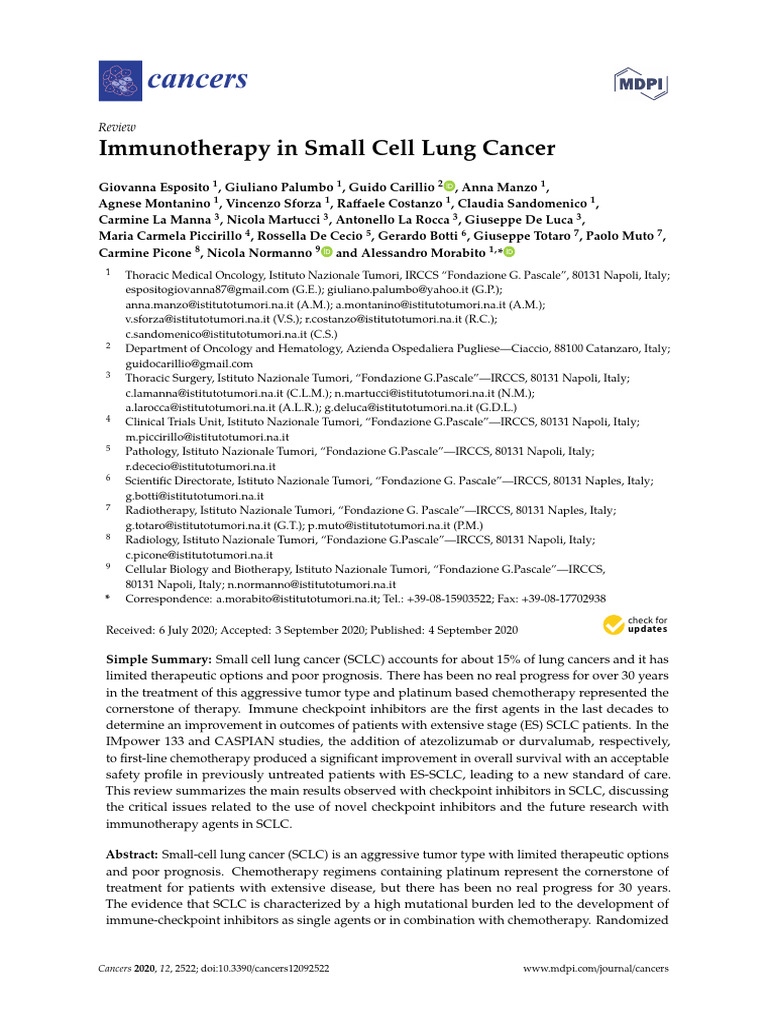 Immunotherapy Advances in SCLC | PDF | Lung Cancer | Chemotherapy