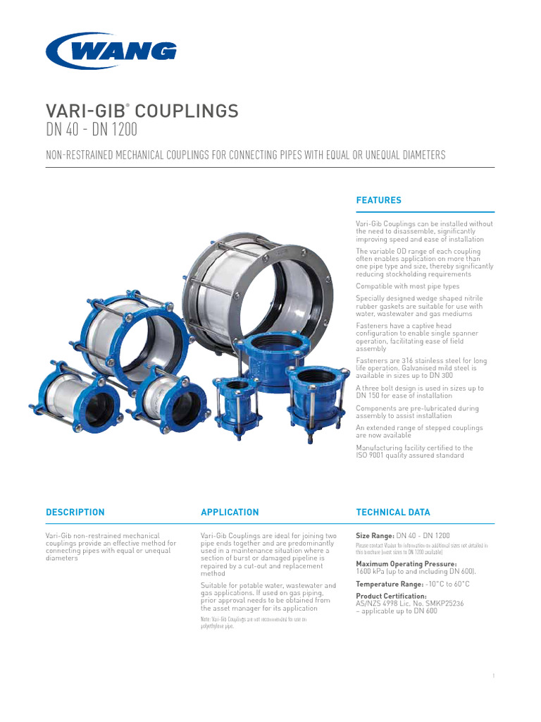 VARI-GIB® COUPLINGS Viadux | PDF | Pipe (Fluid Conveyance) | Screw