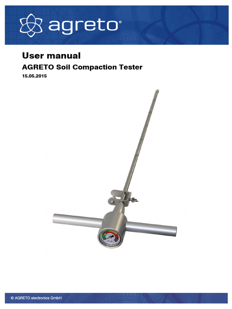 AGRETO Soil Compaction Tester Manual | PDF | Soil | Earth Sciences