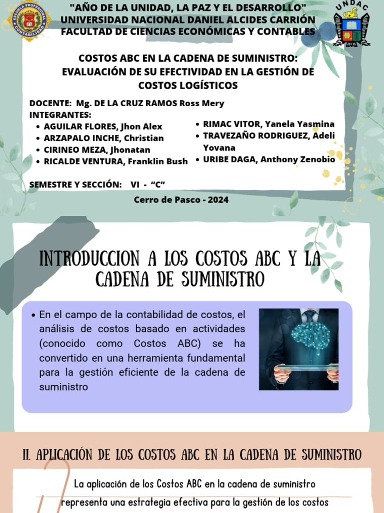 Costos ABC en La Cadena de Suministro Evaluación) | PDF | Logística ...