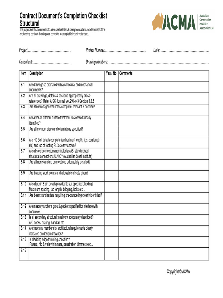 ACMA_Structural-Design-Document-Check-List-2020 | PDF