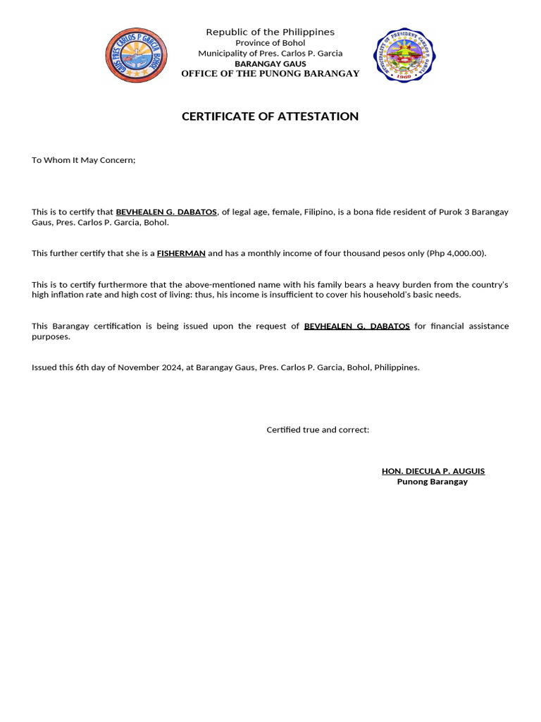 Certificate of Attestation | PDF
