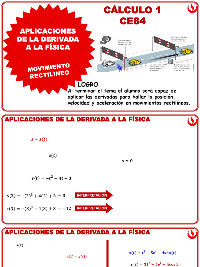 Ce84 Semana 2 t3 - Aplicaciones de La Derivada A La Fisica-Problema RC | PDF | Velocidad ...