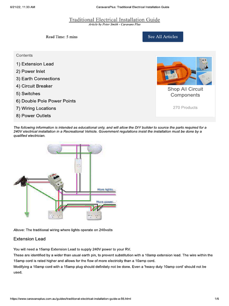 CaravansPlus - Traditional Electrical Installation Guide | PDF
