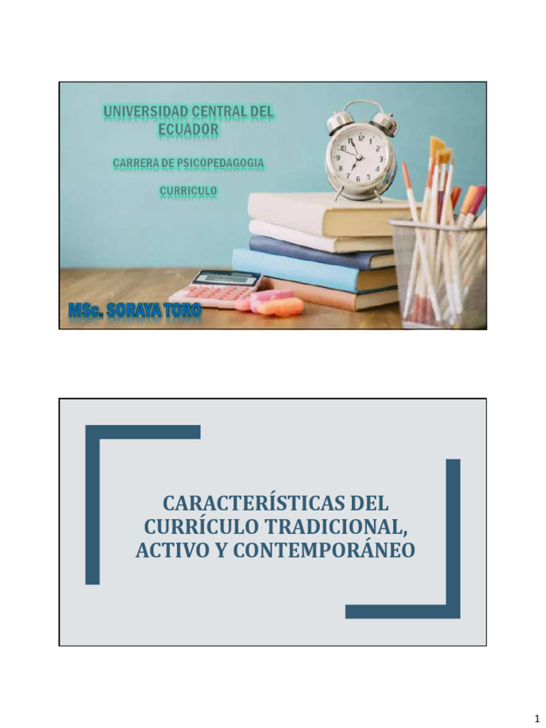 Características Del Currículo Tradicional, Activo Y Contemporáneo | PDF ...