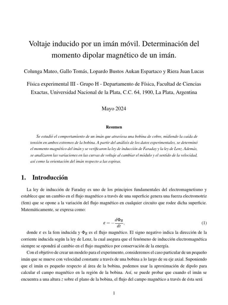 Experimento 5 | PDF | Inducción electromagnética | Imán