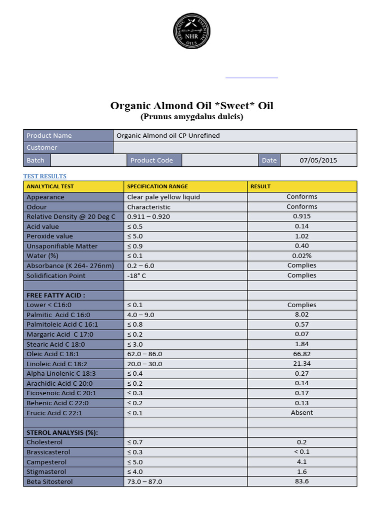 20150519152558e Almond CofA 110515-5 | PDF | Almond