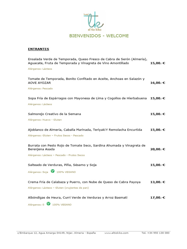 Menú Verano 2022 | PDF | Alimentos | Cocina