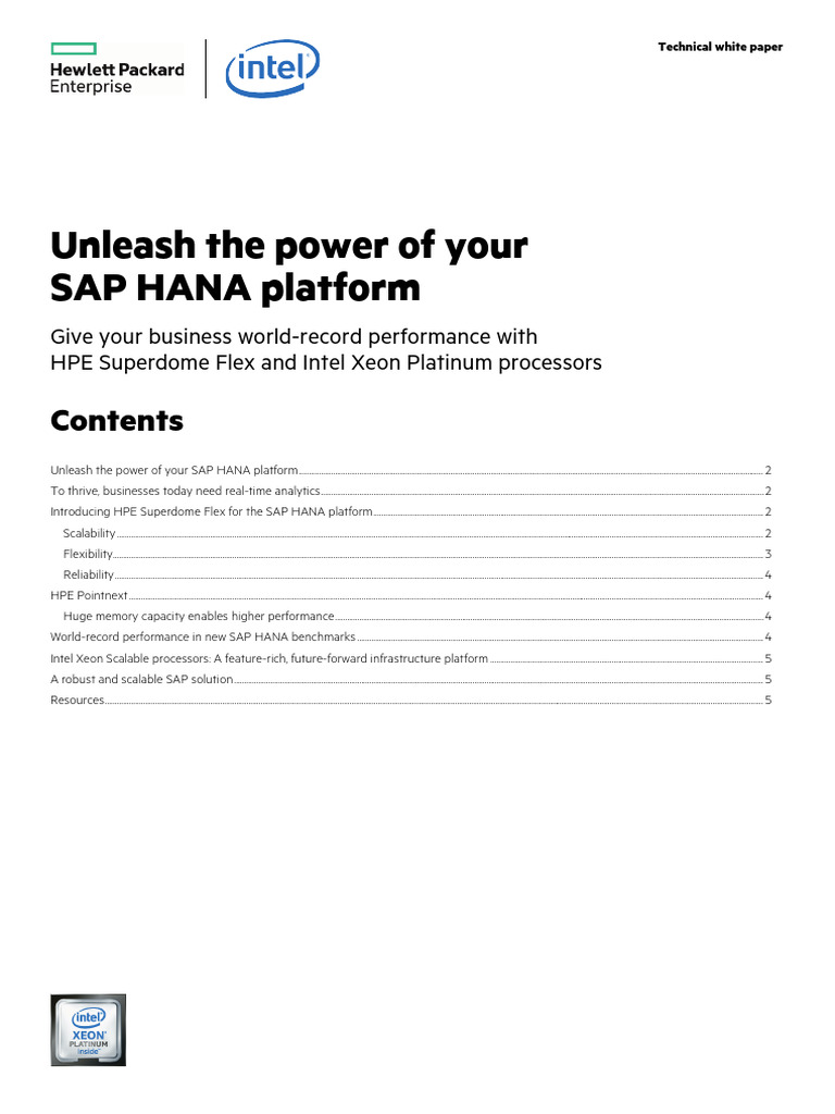 HPE Superdome Flex SAP HANA | PDF | Scalability | Central Processing Unit