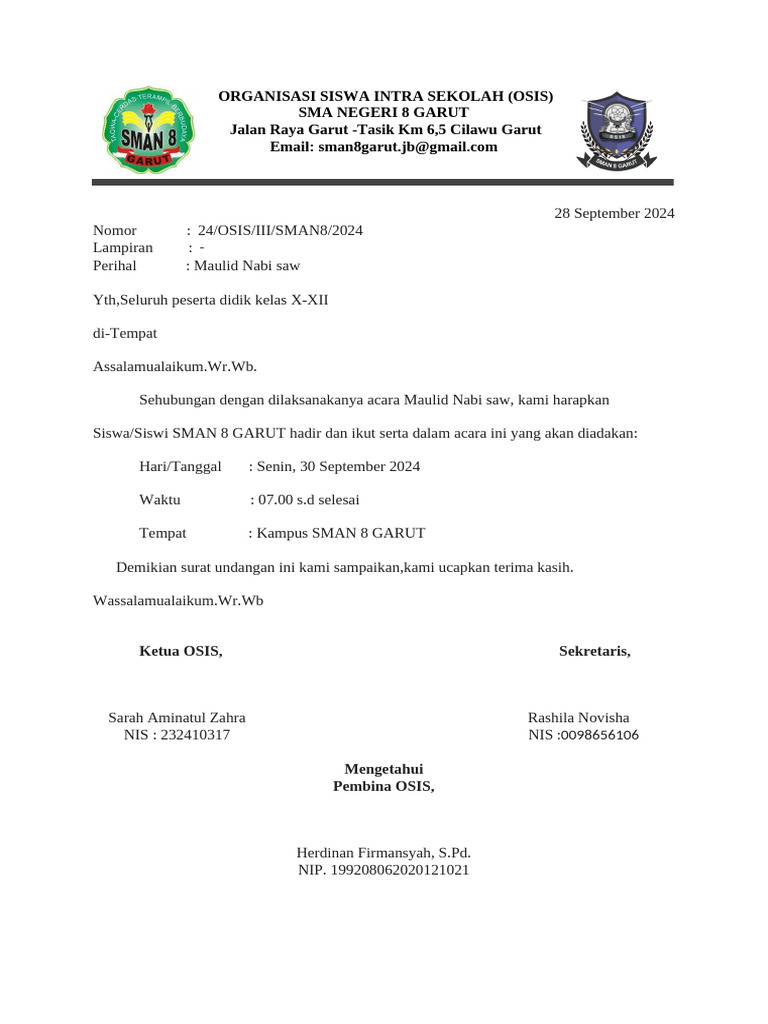 Kop Surat Osis | PDF