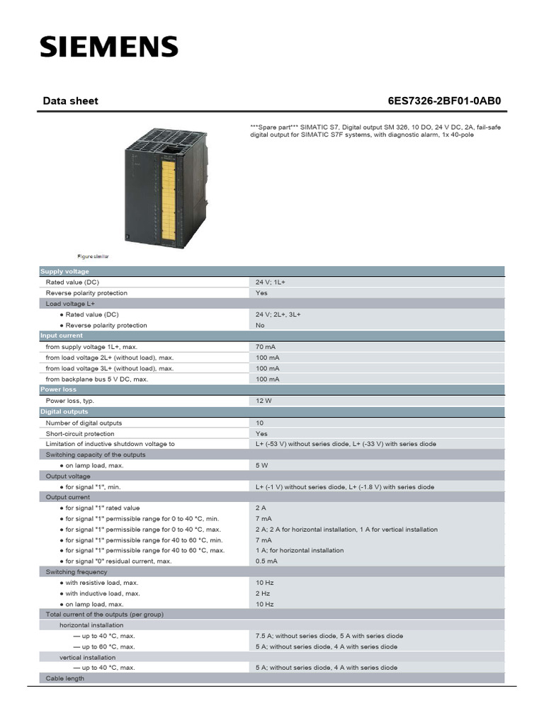 6ES73262BF010AB0 Datasheet en | PDF | Diode | Manufactured Goods