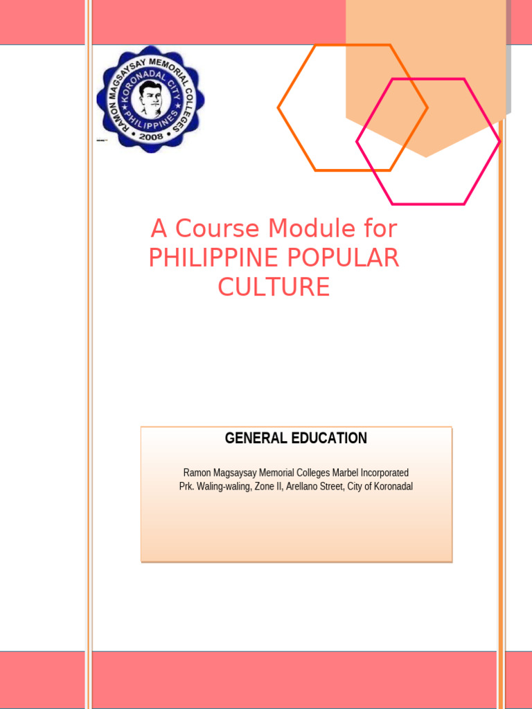 Philippine Pop Culture Module 2024 | PDF | Sociology | Identity (Social ...