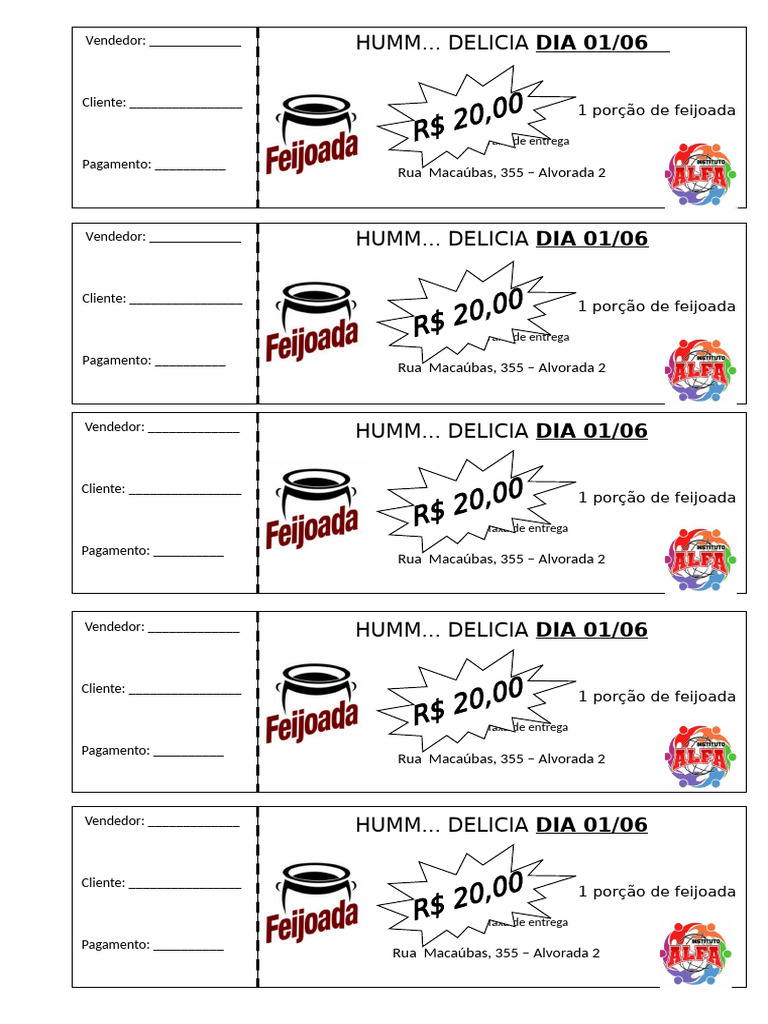 Feijoada Cupom | PDF
