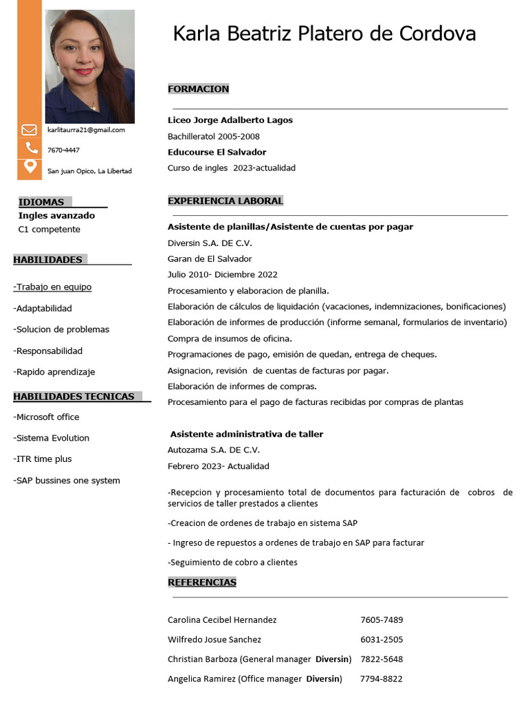 CV Karla Platero 2 | PDF