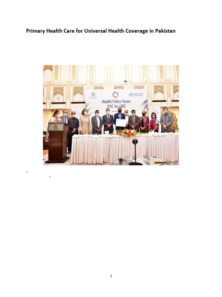 Joint Statement Uhc Pakistan | PDF | World Health Organization ...