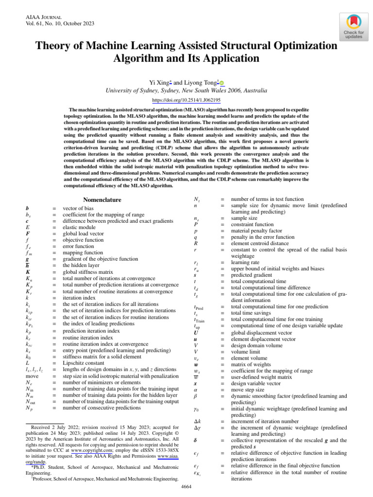 Theory of Machine Learning Assisted Structrual Optimization Algorith and Its Application | PDF ...