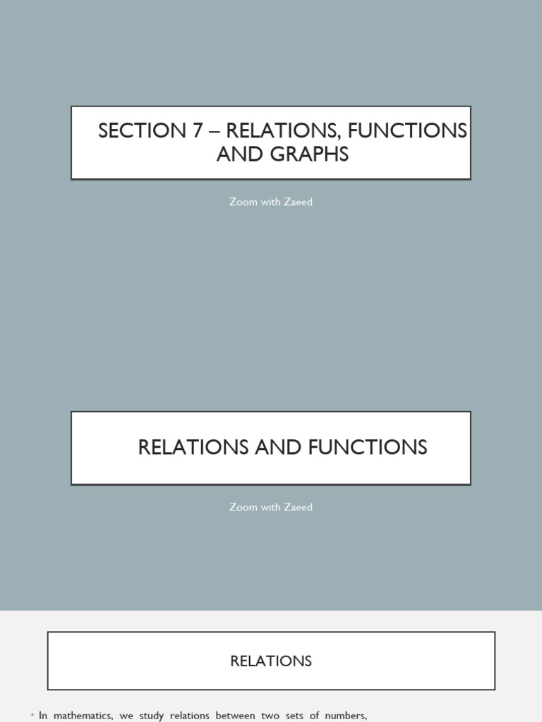 Functions Relations and Graphs | PDF | Cartesian Coordinate System ...