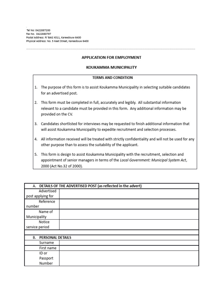 Application For Employment Form KKM PDF | PDF | Government | Justice