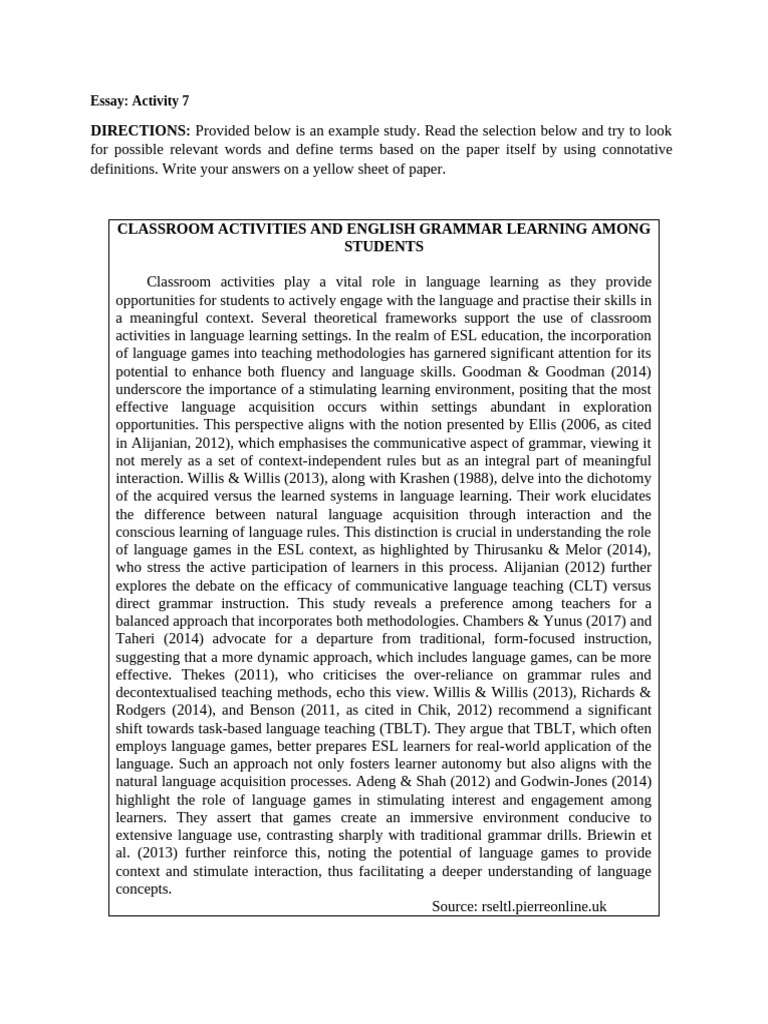 Activity 7 PR2 | PDF | Learning | Language Acquisition