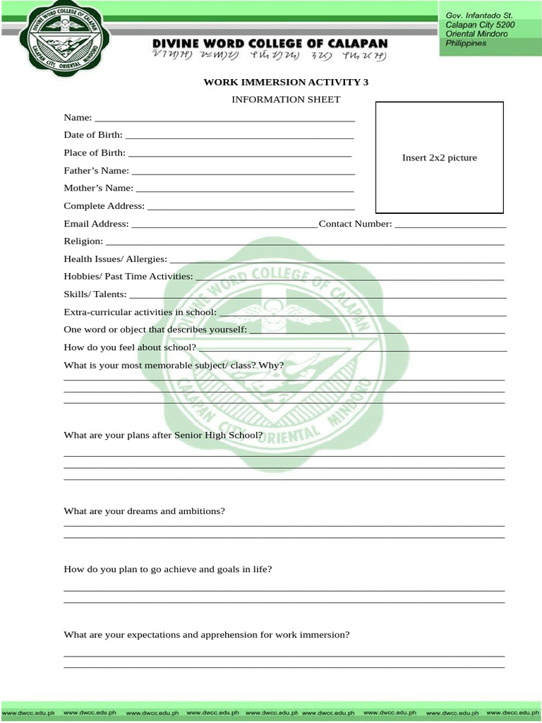 Activity 3 Work Immersion | PDF