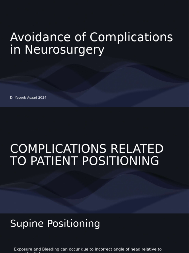 Avoidance of Complications in Neurosurgery | PDF | Vertebra ...