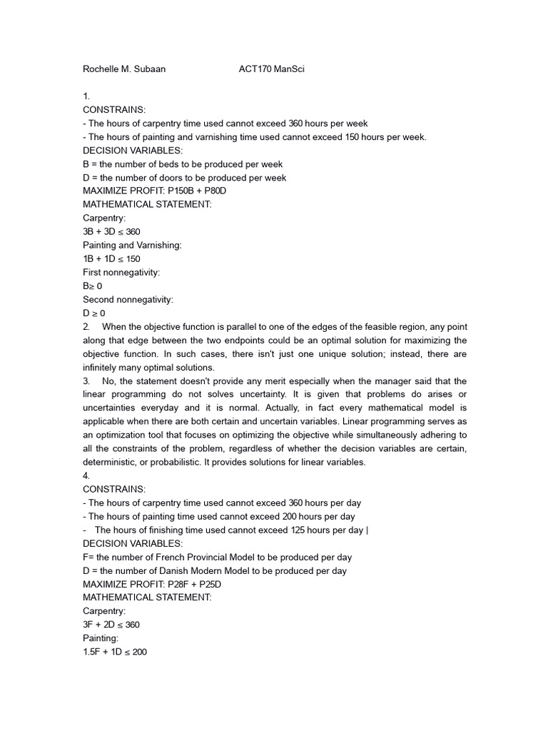 Linear Programming Optimization Guide | PDF | Mathematical Optimization ...