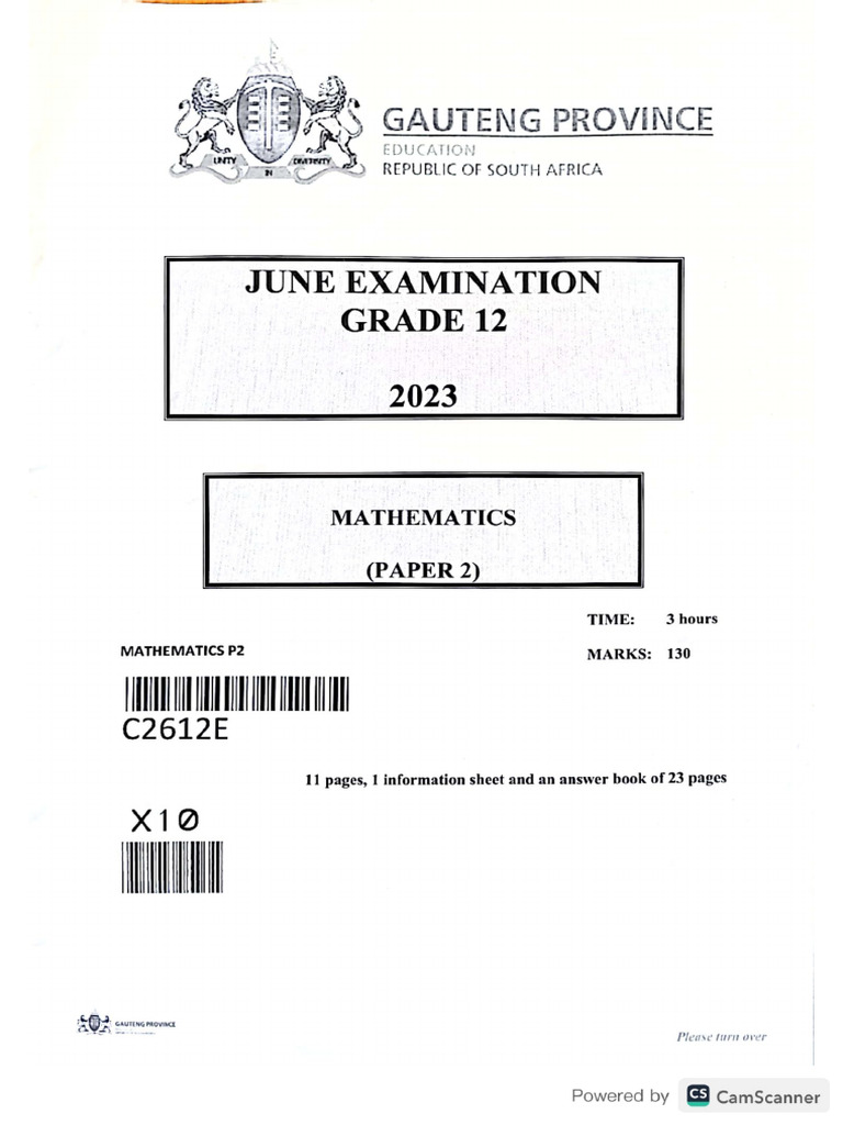 2023 Grade 12 Math June Paper 2 GP | PDF