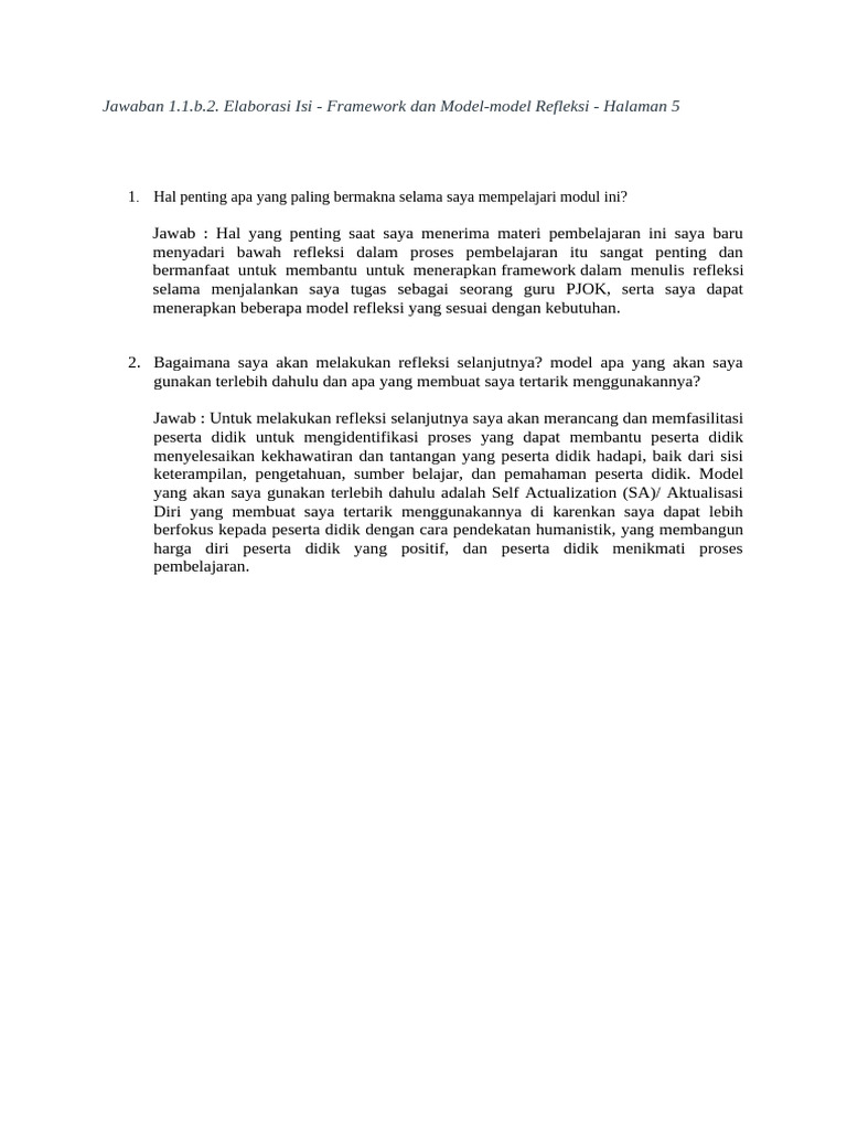1.1.b.2. Elaborasi Isi - Framework Dan Model-Model Refleksi - Halaman 5 ...