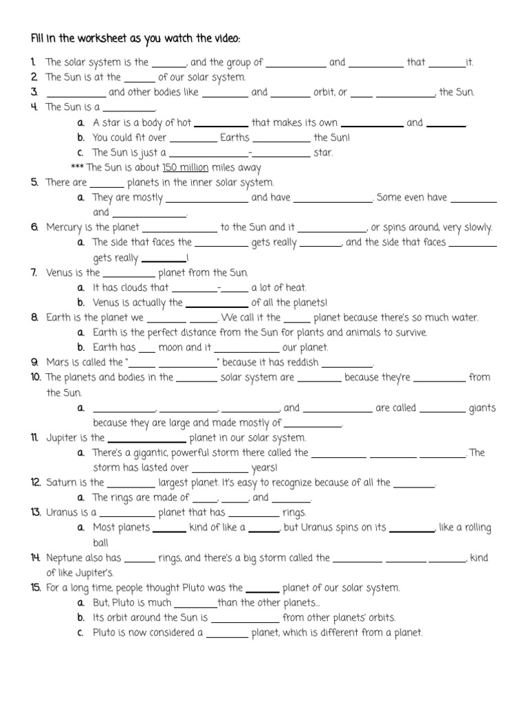 Solar System BrainPOP | PDF | Planets | Solar System