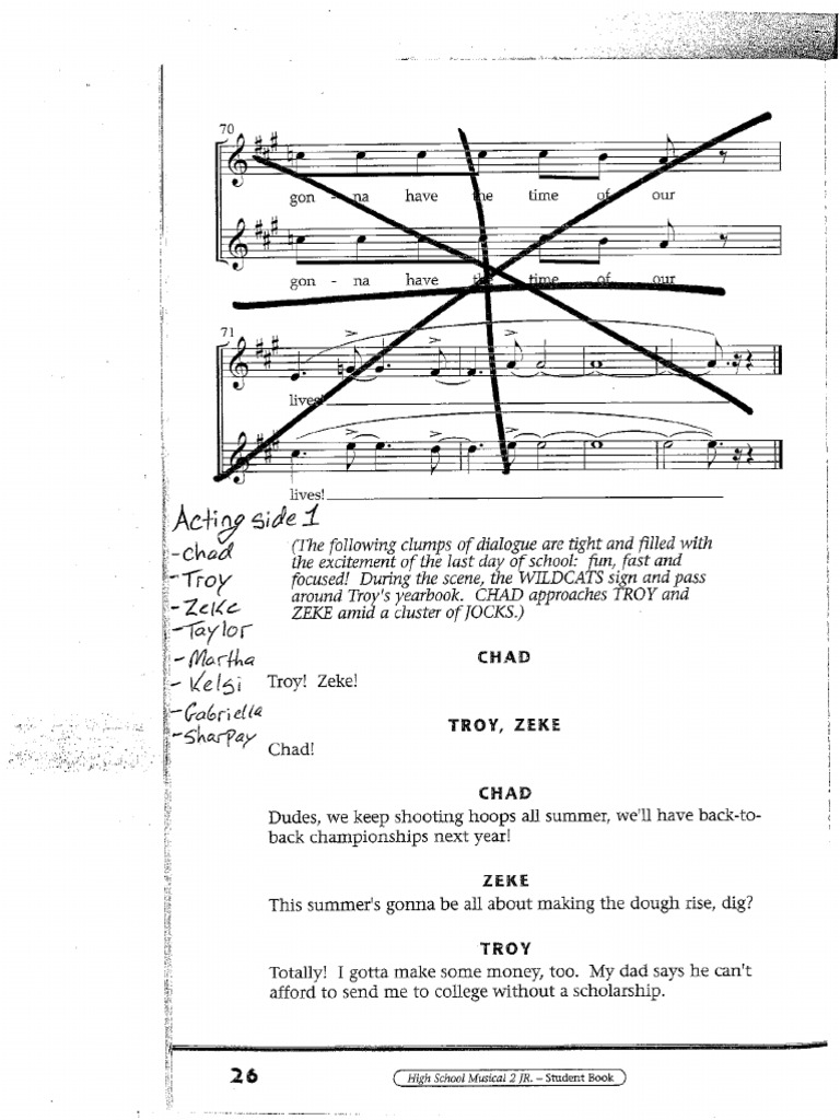 HSM Acting Sides | PDF
