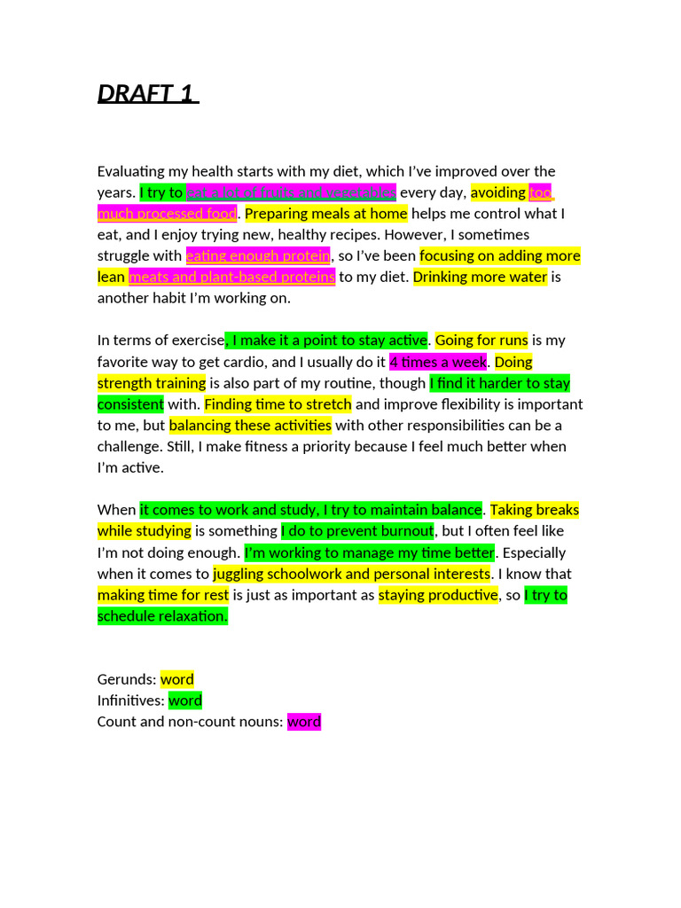 Draft 1 | PDF | Self-Improvement | Wellness