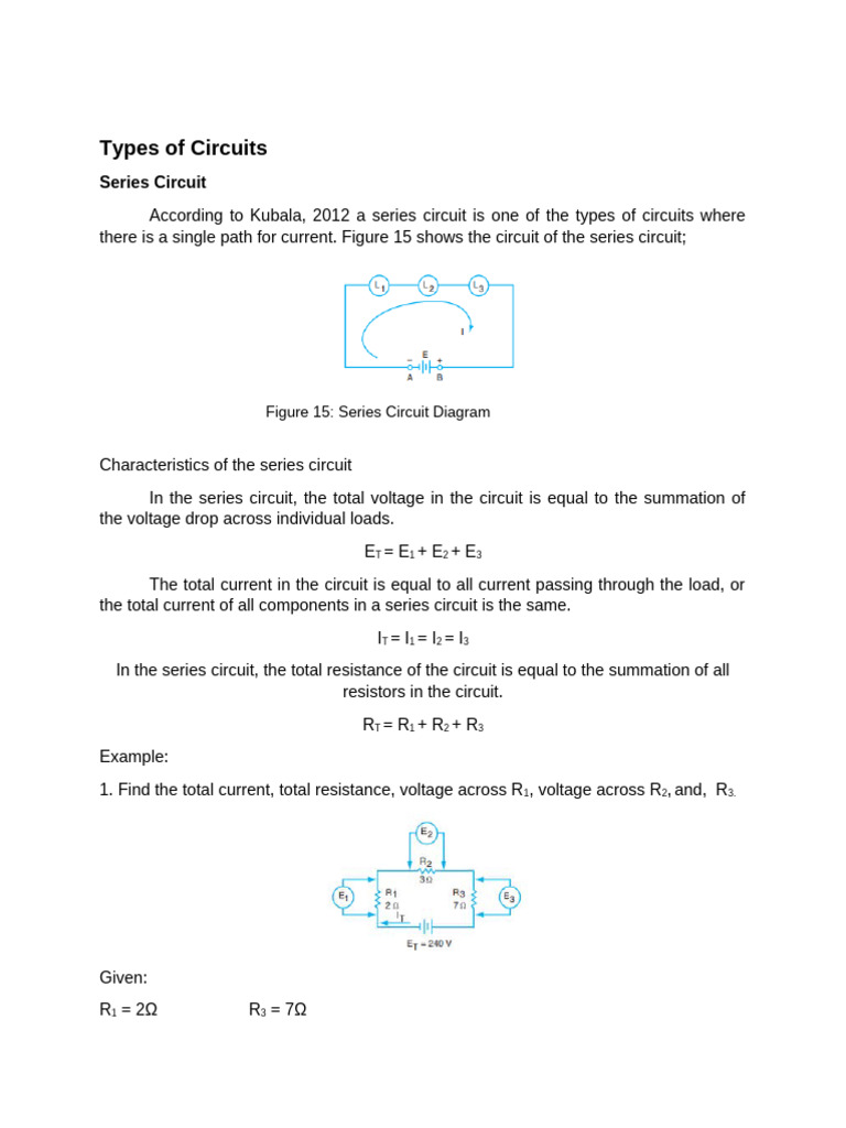 Types-of-Circuits | PDF | Series And Parallel Circuits | Electrical Network