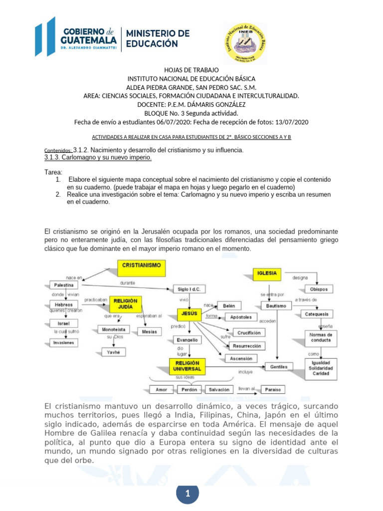 2o. 2a. Tarea B. III Cristianismo | PDF | imperio Romano | Constantino el grande