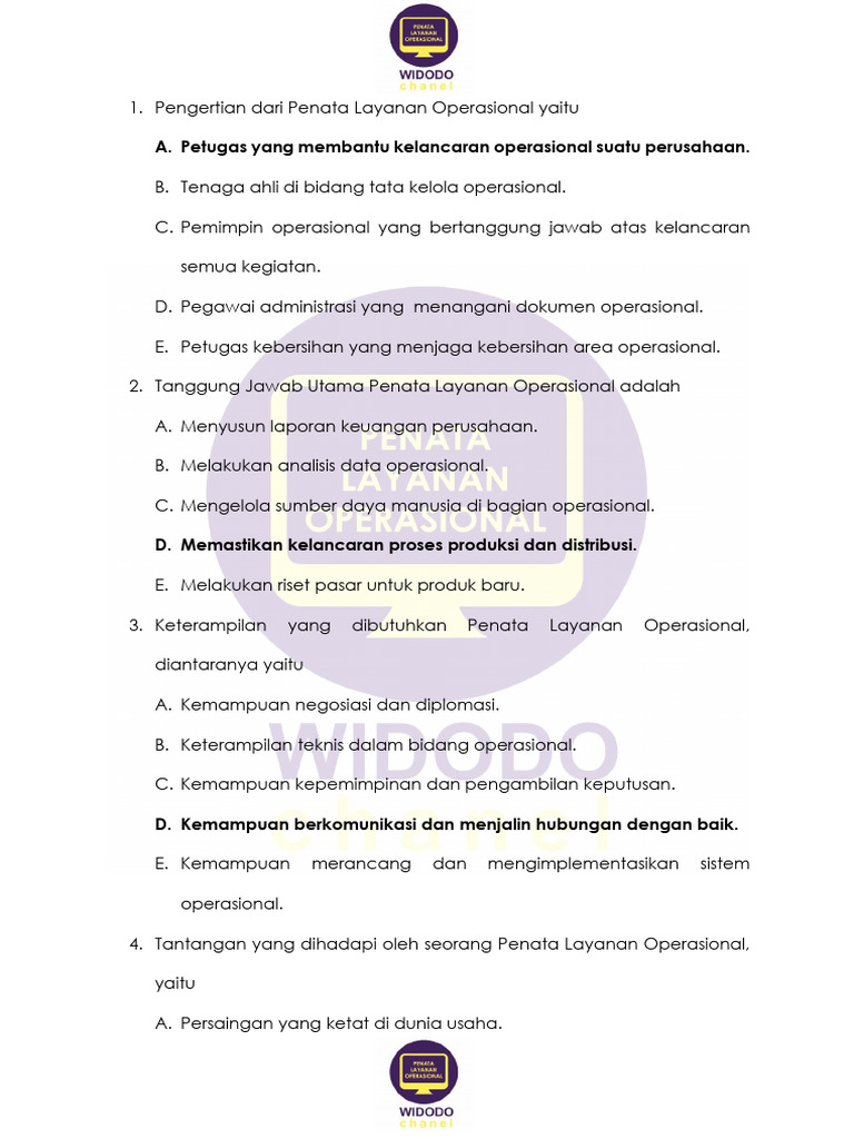 Casn2024 Penata Layanan Operasional 1 Pdf Bisnis