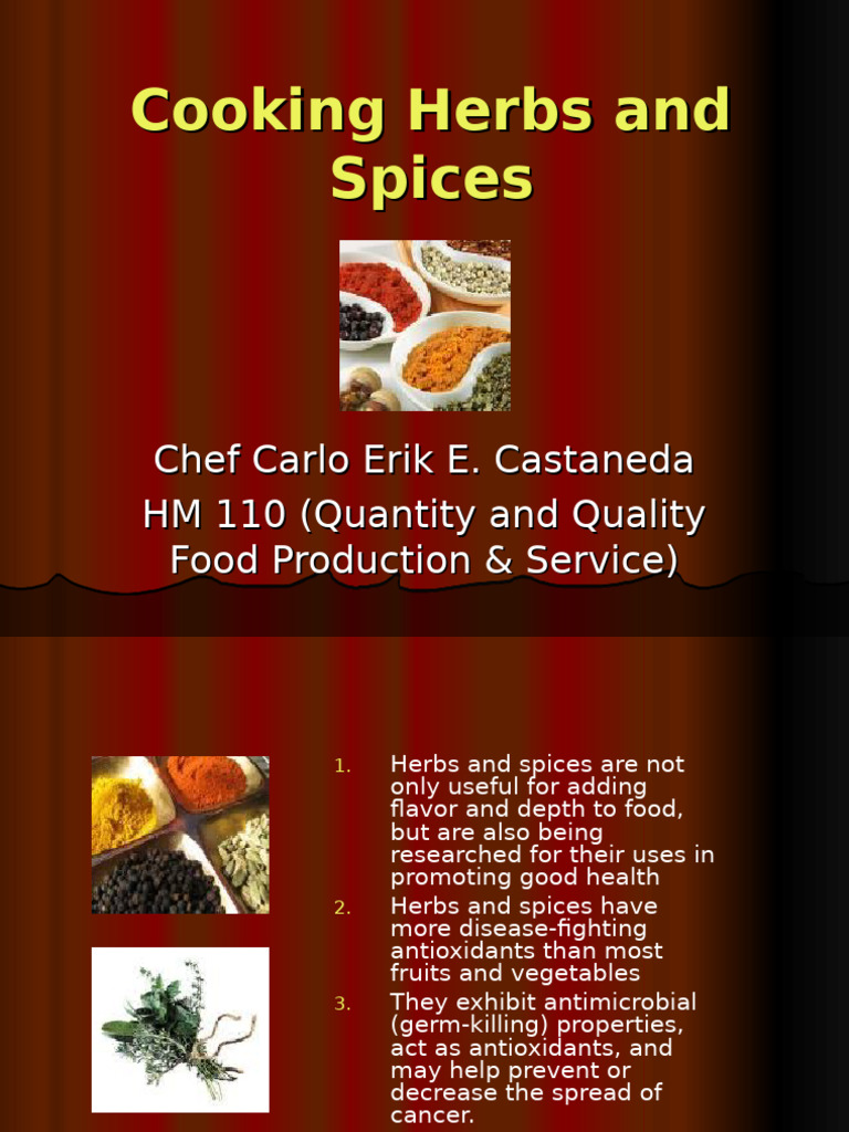 Cooking Herbs and Spices | PDF | Curry | Mentha