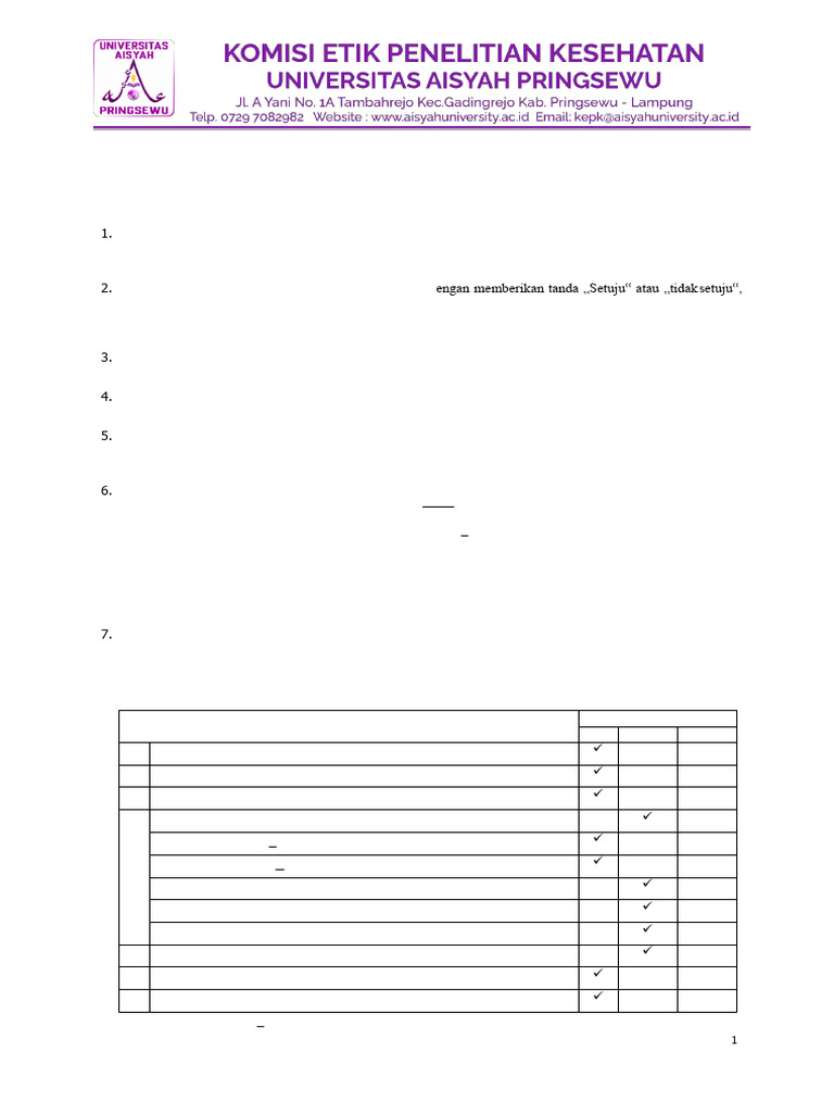 Check List 7 Standar Dan Indikator - KEPKUAP HASTUTI..... | PDF