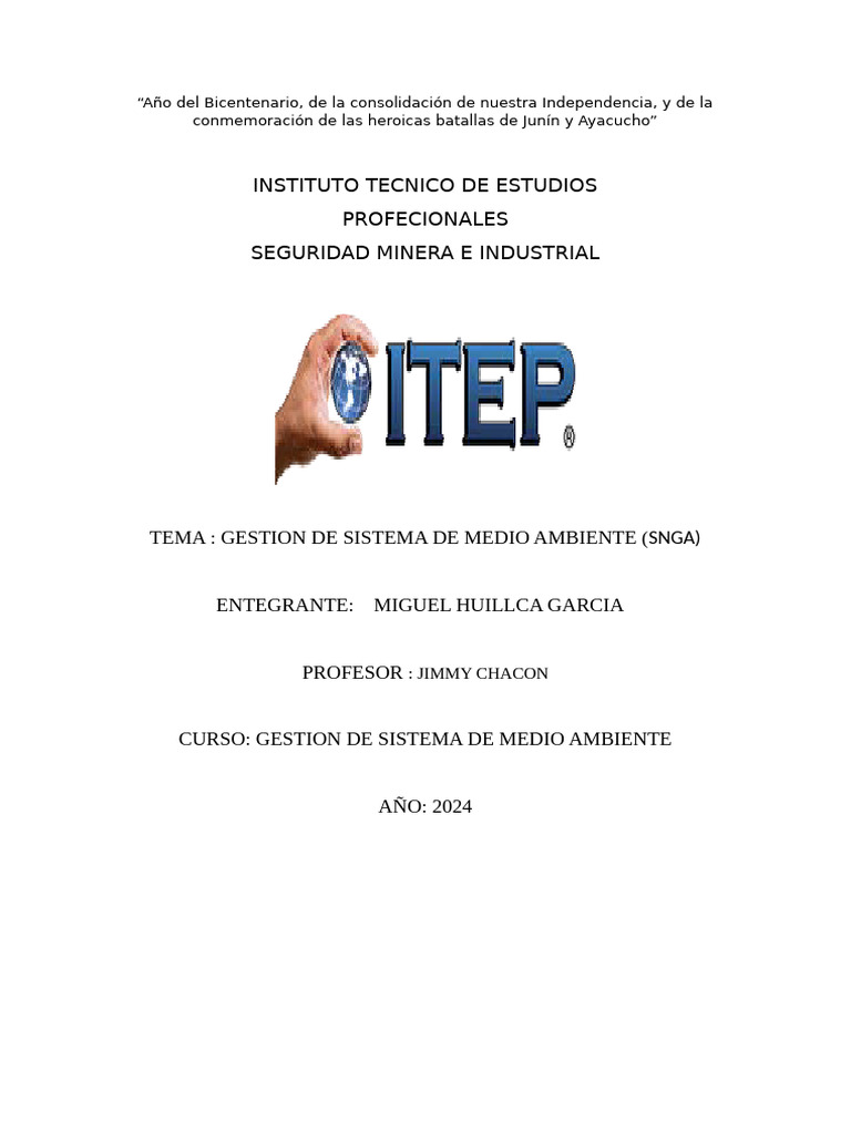 El Sistema Nacional de Gestión Ambiental (SNGA) | PDF | Entorno natural ...